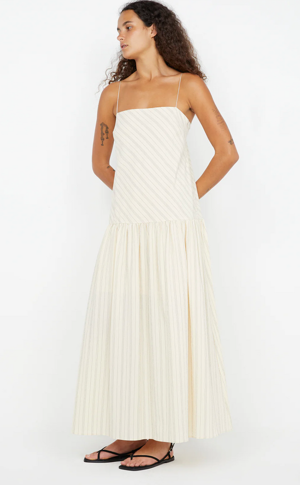 Bec and Bridge Peyson Maxi Dress - Cream/Black Stripe - Nik and She